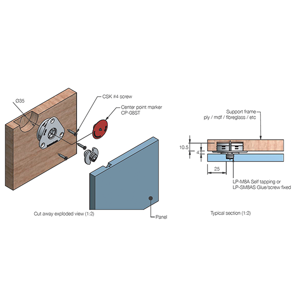 Fastmount Low Profile Auto Fit - Female - SWS Hardware