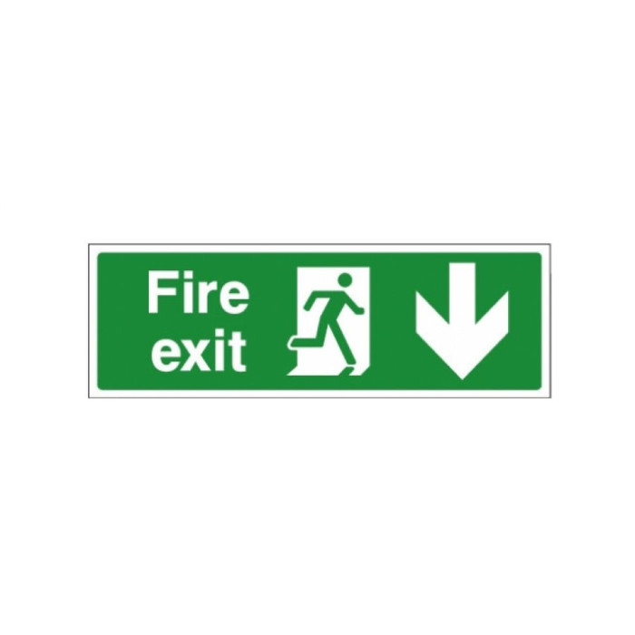 Fire Exit Sign - Arrow Pointing Down - SWS Hardware