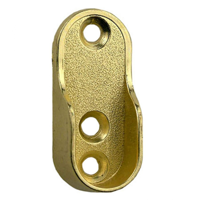 Oval Wardrobe Rail End Support - to Suit 15mm Rail - Screw Fixing ...